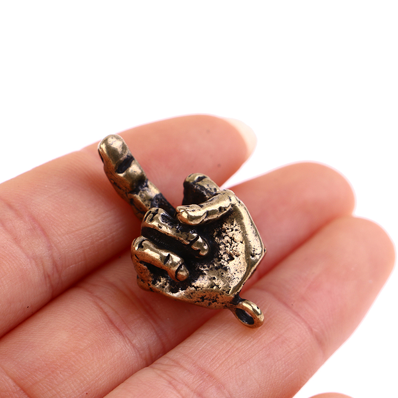 Metal Brass Raised Middle Finger Up Shape Keychain Pendant Jewelry Key ...