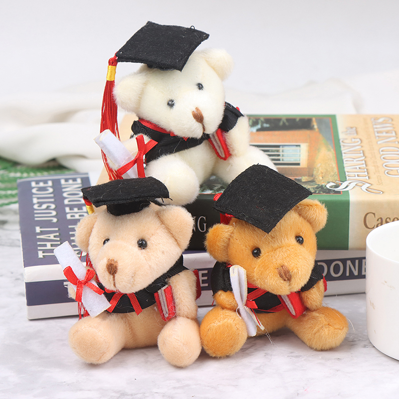9cm Graduation Ceremony Bear Doll Flower Bouquet Decoration Graduates Gift H❤W