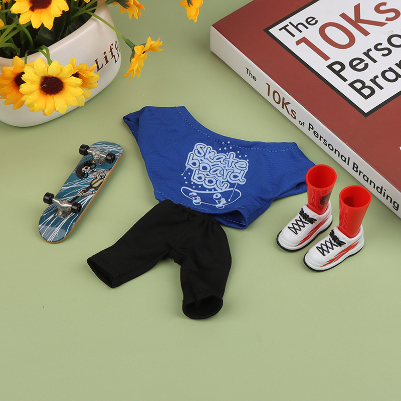 Mini Finger Scooter with Clothes pants Kubu shoes Set Finger Toys Prese ...