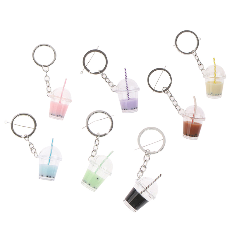 Bubble Tea DIY Keychain High Quality Acrylic Pendant Backpack Keyring ...