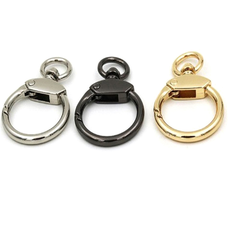 5Pcs Metal Clamp Carabiner Spring Style Rotating Keychains Lobster Lock ...