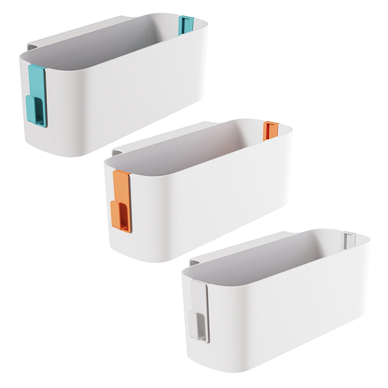 Bedside Plastic Storage Caddy with Removable Hook Hanging Basket ...