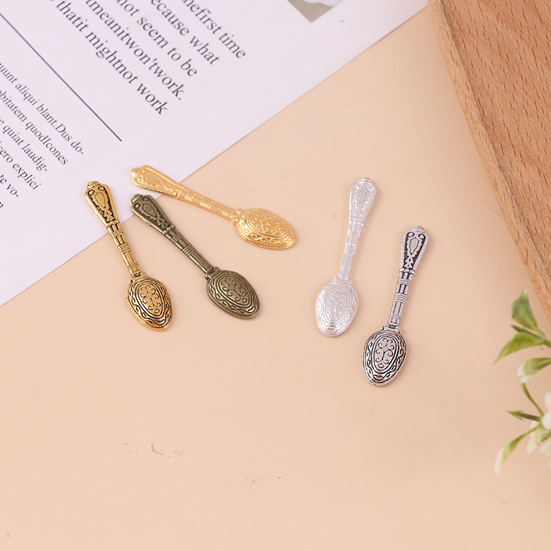 10PCS/set Vintage Mini Cutlery Spoon Dollhouse Miniatures Tableware -i ...