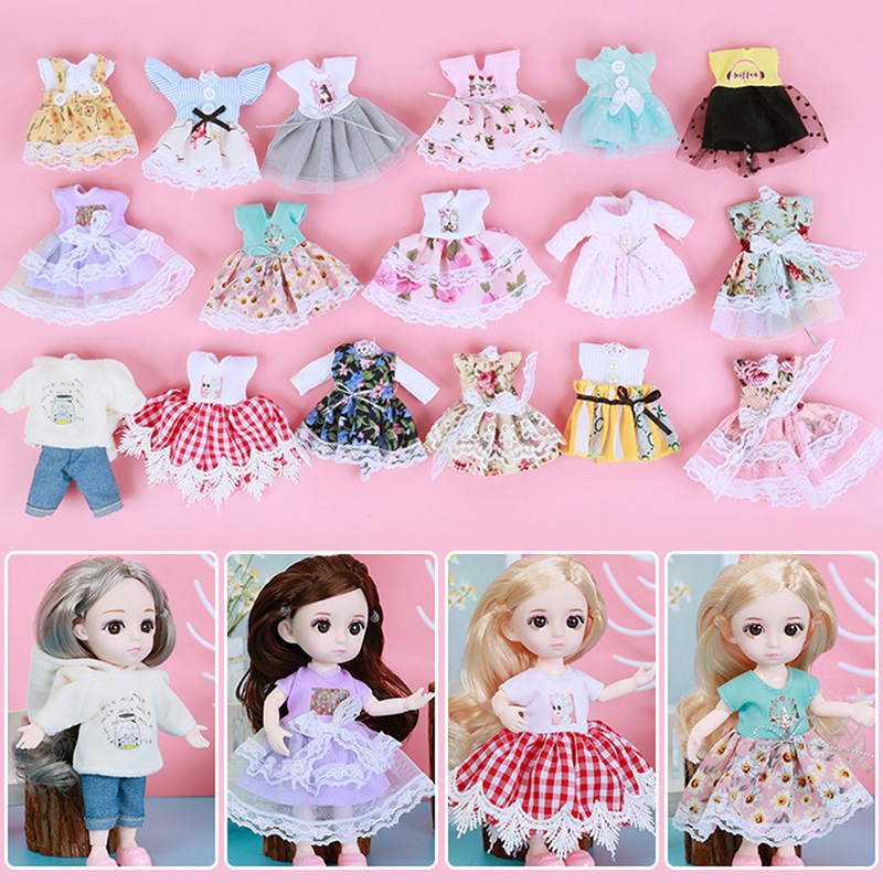 16-18cm Doll Clothes Skirt Suit For Children Doll Dress Up Accessories Girls  Pe