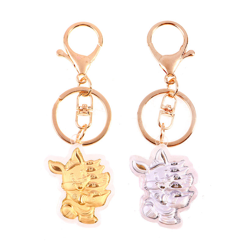 2023 China Zodiac Rabbit Keychains Year Lucky Rabbits Commemorative Keyc.UL