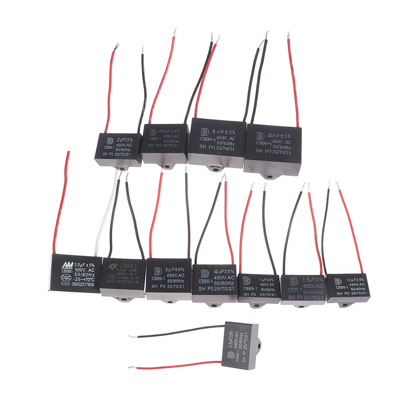 CBB61 450V 1uF~12uF Terminal Ceiling Fan Motor Running Rectangle Start ...