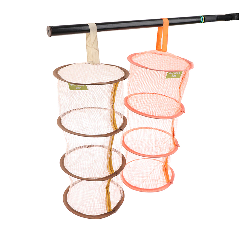 Hanging Cage Zipper Drying Basket 3 Layer Hanging Net Mesh Storage Bag ...