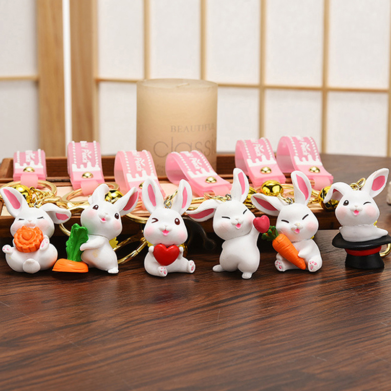 Cartoon Harvest carrots Rabbit Fashion KeyChain Bag Pendant Car Key Chain RiU Th