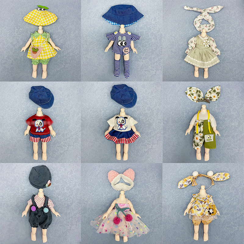 Abiti set per 16-17 cm OB11 Abito bambola da 18 bamboli Dressup Skirt Uniform ba