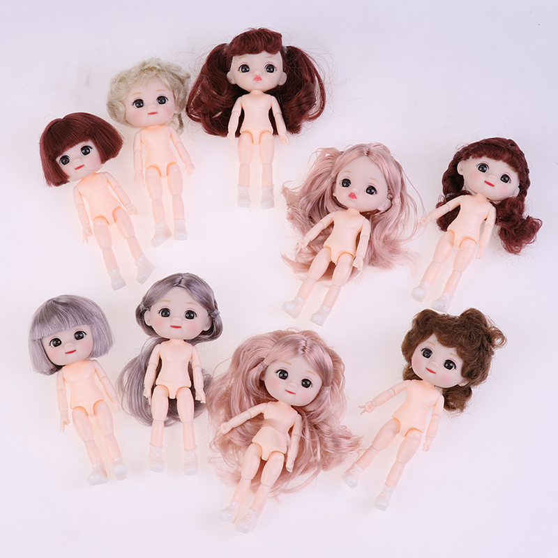 12cm Doll 13 Movable Jointed Dolls Mini Naked Body DIY Toy Dolls For Children Pe