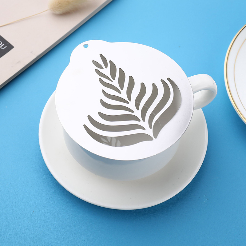 5 Pcs Stainless Steel Coffee Mould Smooth Edge Coffeeware Coffee Stencil Set ba