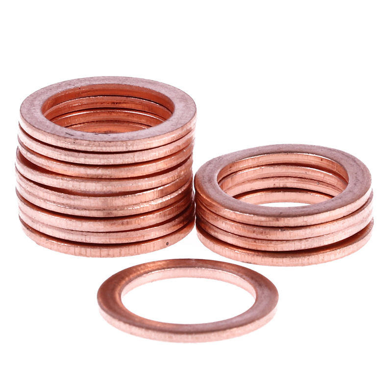 20pcs 10mm Brass Flat Washer Copper Crush Washers Gasket Seal Ring For Boat