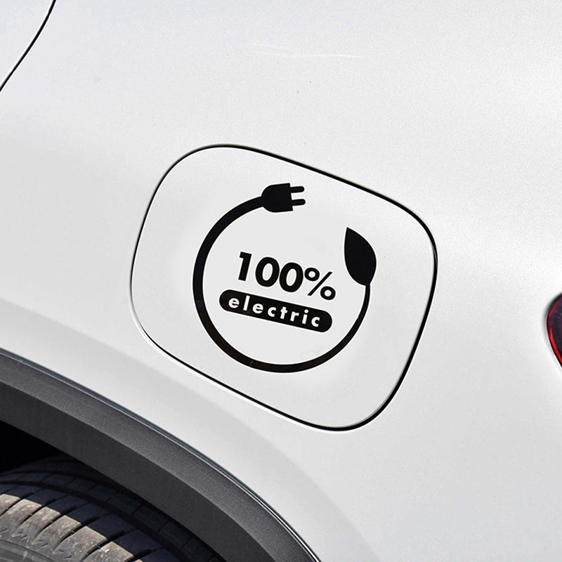 100% Electric Vehicle Funny Car Window Decal Bumper Sticker Hybrid Battery ba