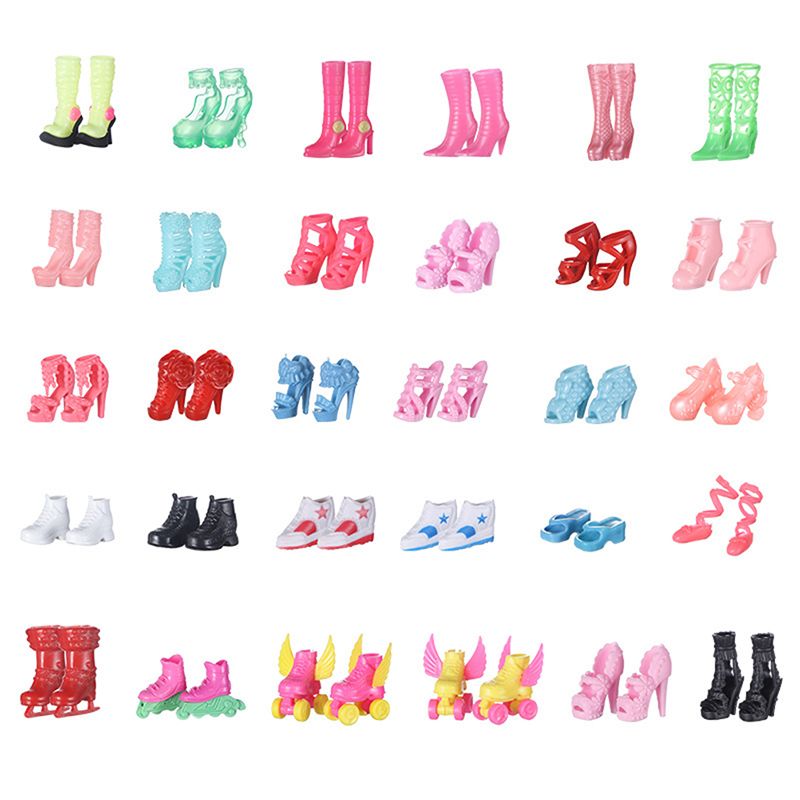 10 Pairs Fashion Shoes Boots Skates High top shoes for 30cm Dolls 1/6 bjd dol Pe
