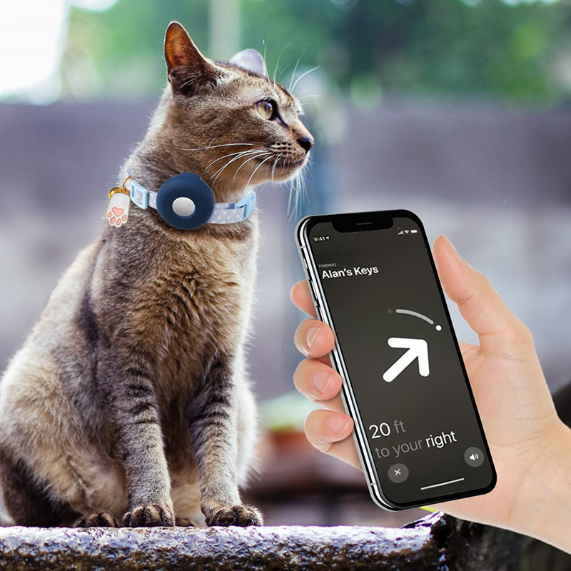 Airtag Pets Collar Holder Love Star Apple Airtag Case Dog Cat Collar Anti-lost