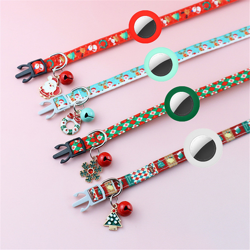 Anti - Anti- Lost AirTag Holder Case Airtag Pet Collar Christmas Bell Pendentif