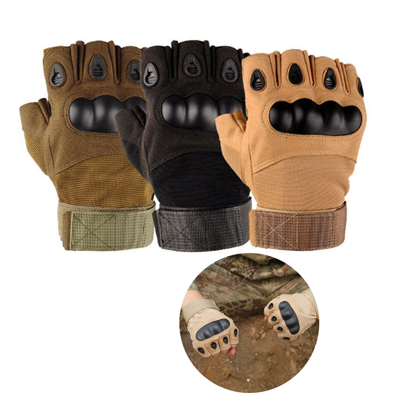 Gants tactiques extérieurs gants de moto hommes gants militaires demi-doigts