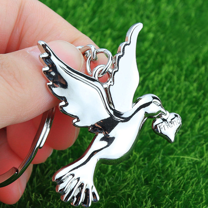 1Pcs Dove of Peace Pendants Keychain DIY Car Key Chain Ring Gift Accessor~pd Th