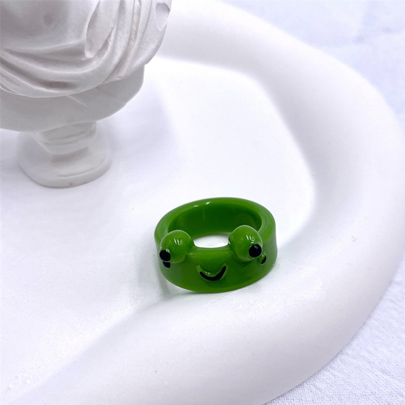 Cute Smile Frog Rings For Women Girls Funny Cartoon Animal Rings ...