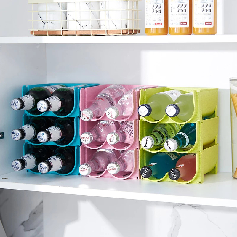 KITCHEN ORGANIZER REFRIGERATOR Rack Shelf Can Beer Wine Bottle Holder ...