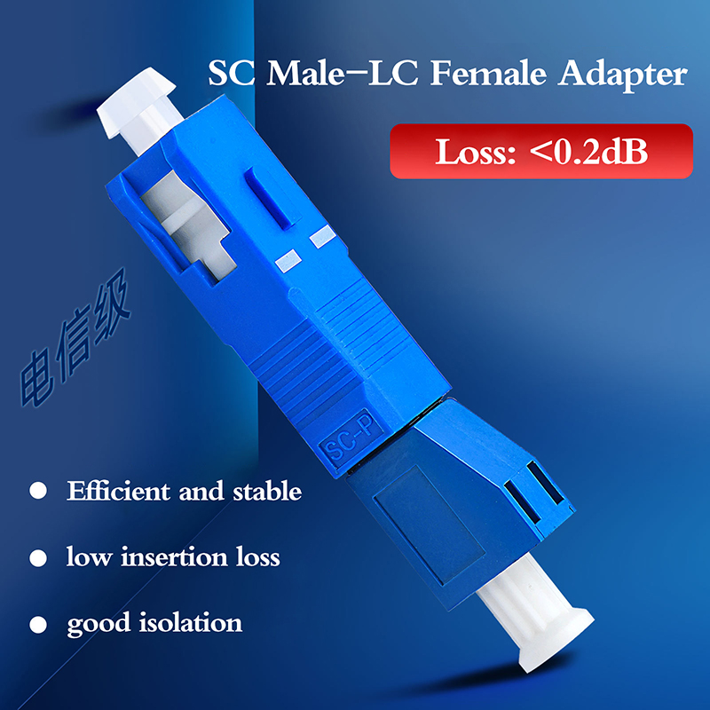 SC Male To LC Female Single Mode Fiber Optic Hybrid Optical Adaptor ...
