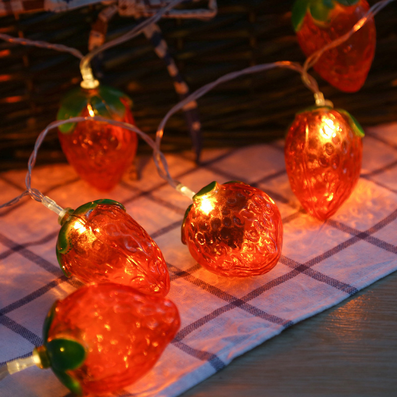 Christmas 10 LED Strawberry String Fairy Lights Xmas Party Lamps Home ...