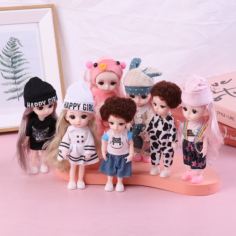 16/17cm Doll With Clothes Dress 13 Joints Daily Casual Accessories Girl Toys Pe