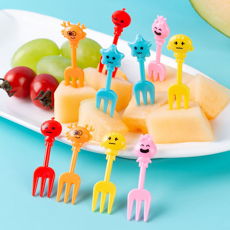 8/10/24pcs Cartoon Mini Fruit Forks Lunch Party Pick Dessert Fork ...