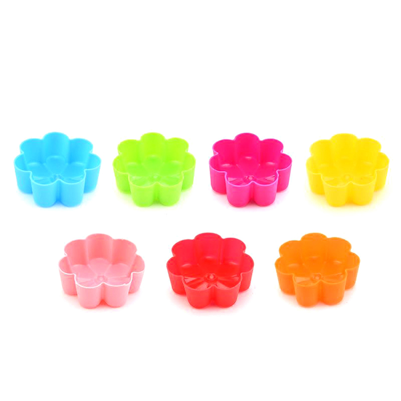 6pcs Muffin Cake Mold Flower Shape Cupcake Cup Nonstick Silicone Soap Mould