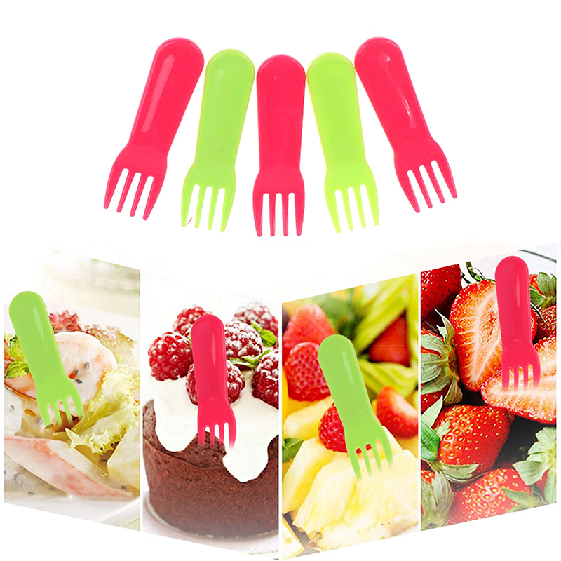 10Pcs Plastic Fruit Fork Mini Cartoon Fruit Fork Snack Cake Dessert ...