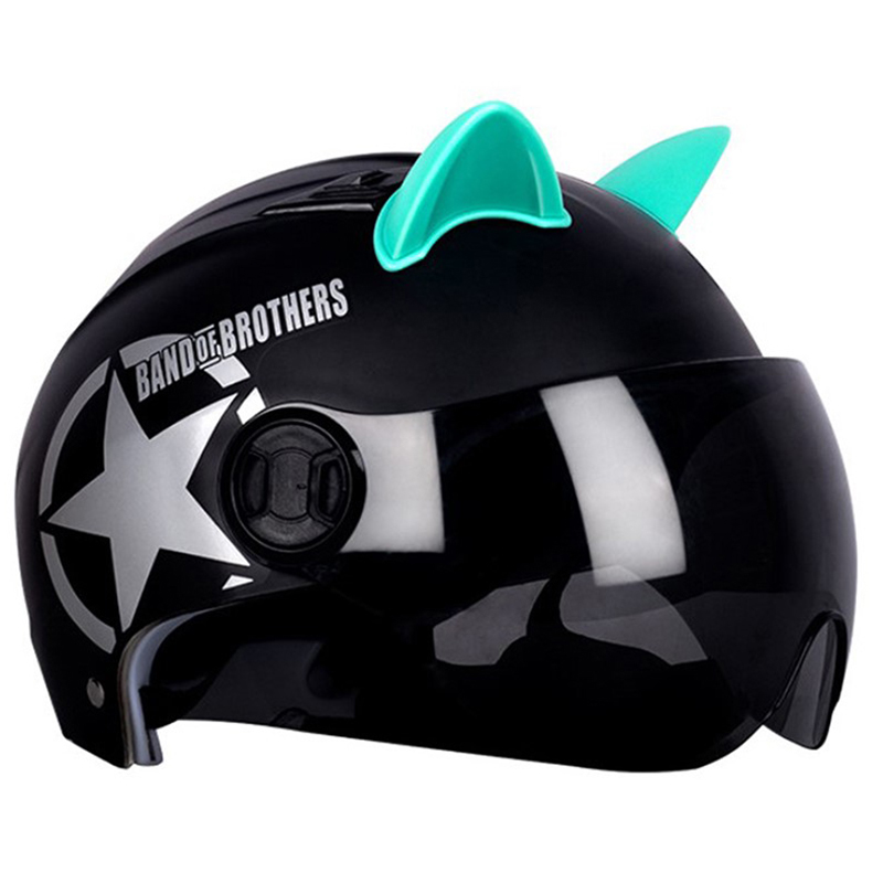 2pz Casco Auto Moto Diavolo Corno Carino Orecchie di Gatto Decorazione Motocross Deco Th