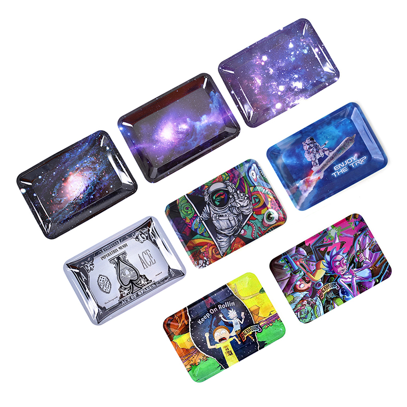 Tobacco Rolling Tray Metal Cigarette Smoking Tinplate Plate Smoking Accessories