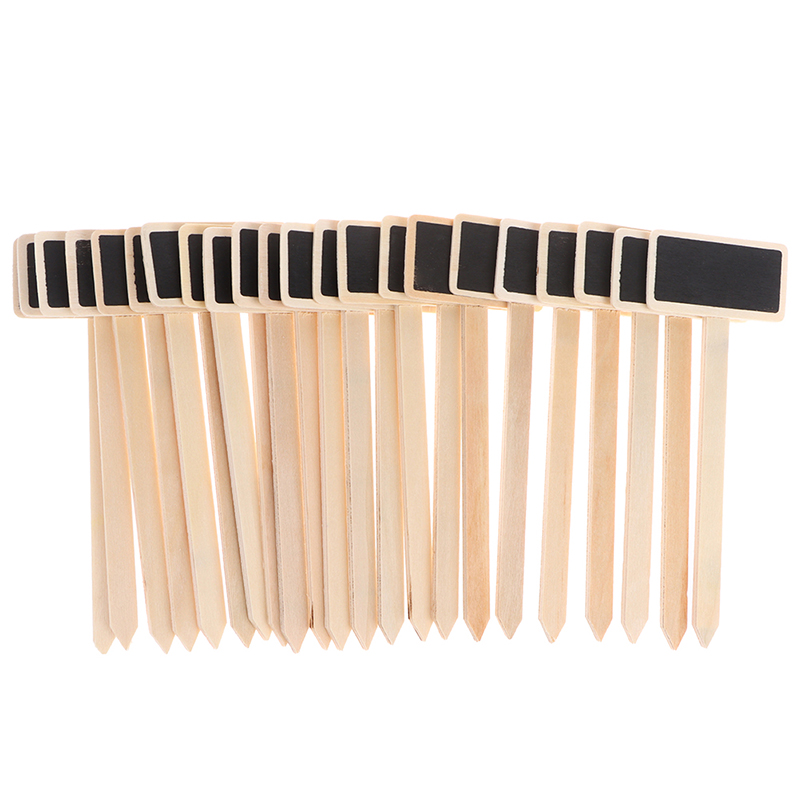 10Pcs Mini Wooden Blackboard Plant Chalkboard Markers Potted Plant ...