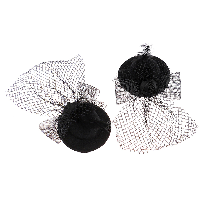 1:12 Dollhouse Miniature Simulation Black Mesh Hat Model DIY Kid Toy Accessories