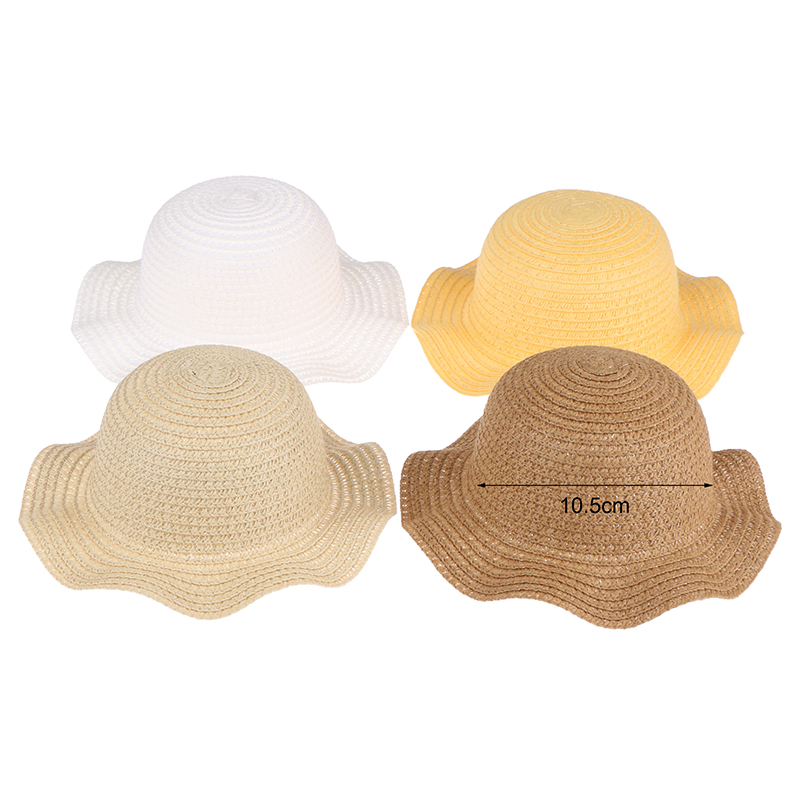 New Handmade Wave Edge Straw Hat Sun Cap For 1/6 Doll Accessories Decoration Pe
