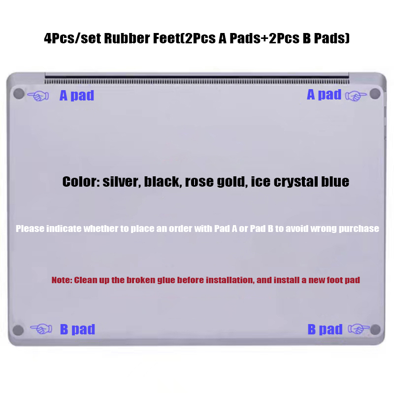 4Pcs Original Rubber Feet Pad For Surface Laptop 3 4 Anti Slip Pad Feet ...