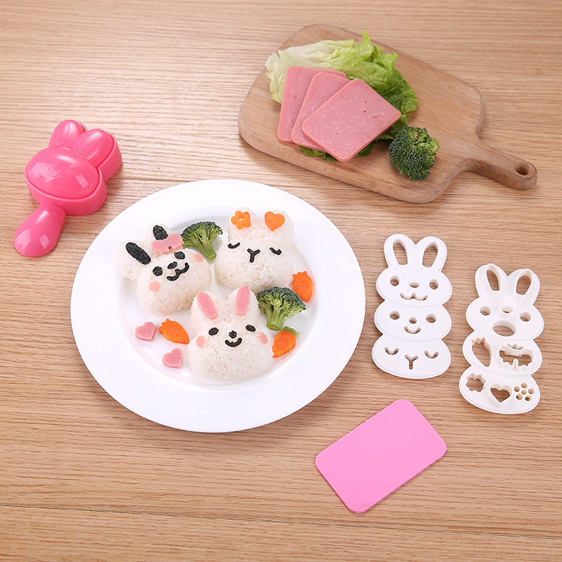 Cute Cat Rice Ball Mold Cartoon Cat Pattern Bento Rice Decor Kids DIY Sandwich