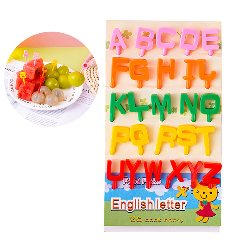 Bento Vegetable Crockery Cute Mini Children Alphabet Fruit Forks ...
