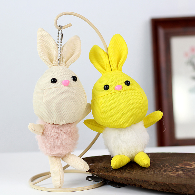 1Pc Cute Rabbit Stuffed Plush Animal Bunny Toys Doll Keychain For Kid Gift Pe