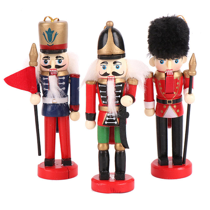 1Pc 13CM Nutcracker Puppet Soldier Christmas Decor Pendant Home Doll Ornament Pe