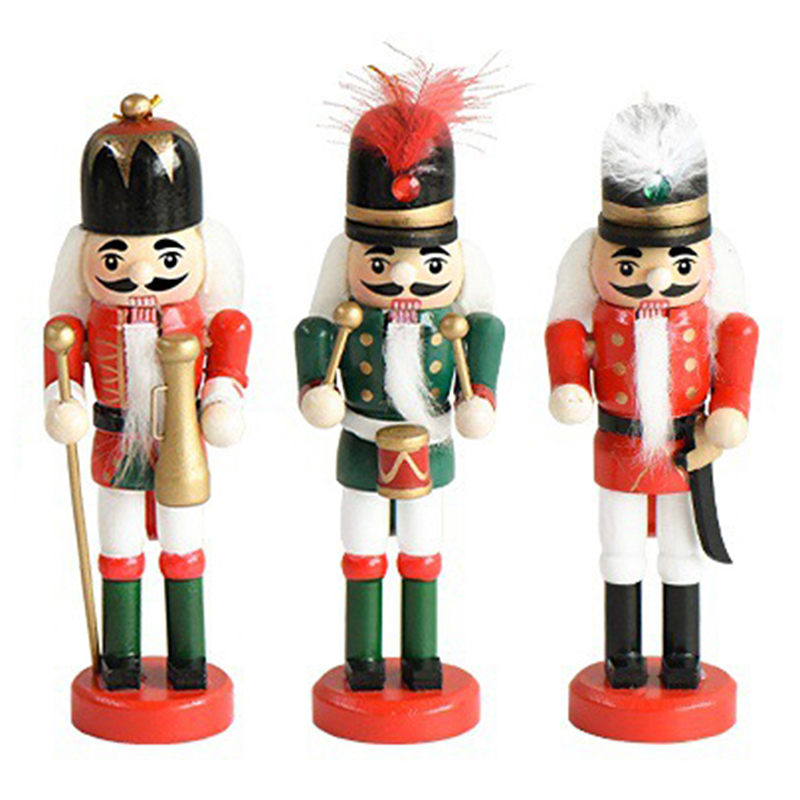1Pc 13CM Nutcracker Puppet Soldier Pendant Christmas Decor Home Doll Ornament