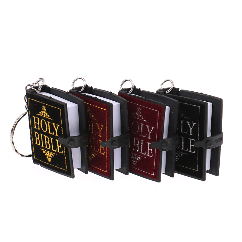 New Special Mini Holy Bible Keychain English Religious Miniature Paper Keyrin Th