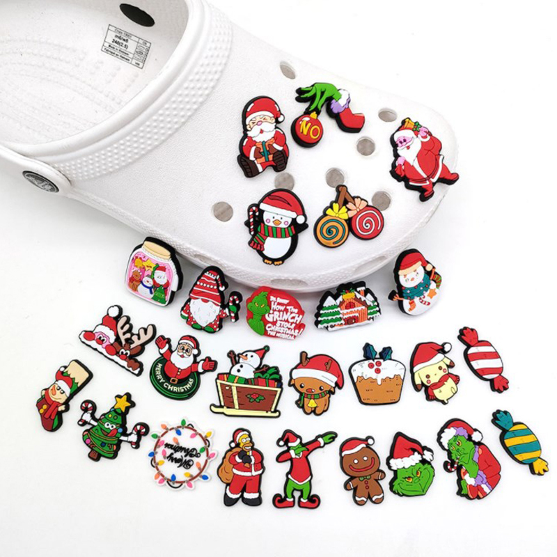 1/6/12 pz scarpe serie natalizia ornamento scarpe Natale ciondoli scarpe fibbie scarpe Cha YK