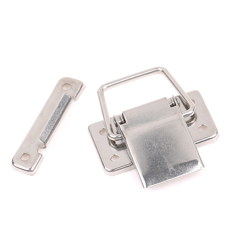 Stainless Steel Latch Hasp Lock For Cabinet Case Spring Loaded Latch ...