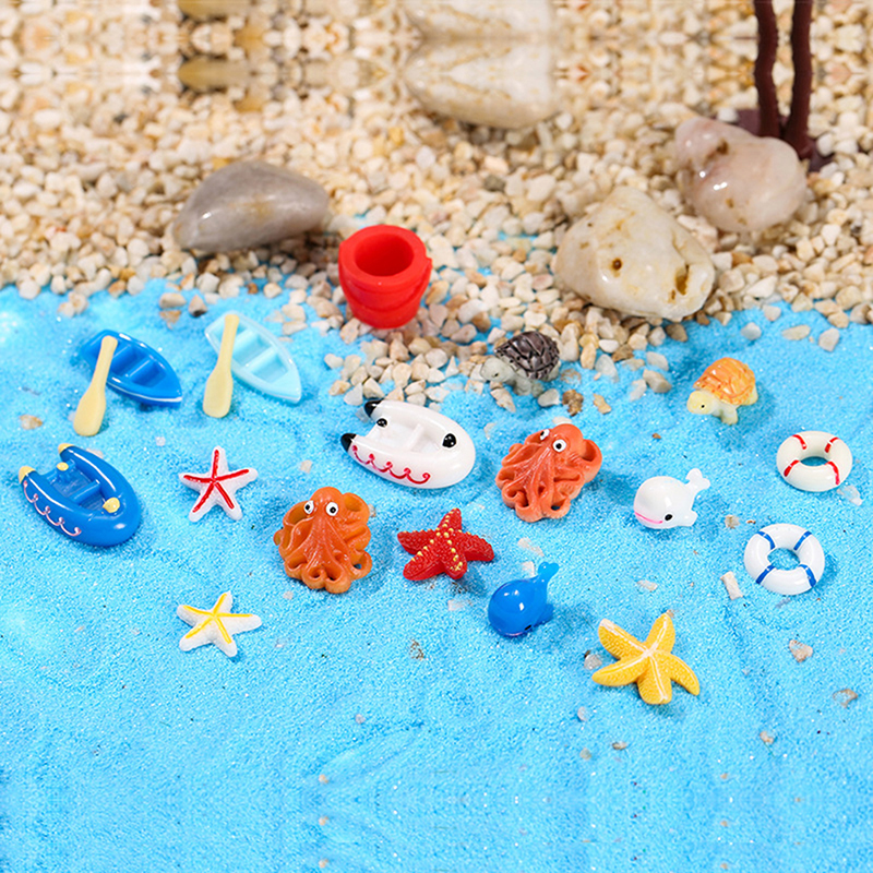 Ocean Beach Style Miniatures Artificial Sun Shade Umbrella Chair Anchor Micro