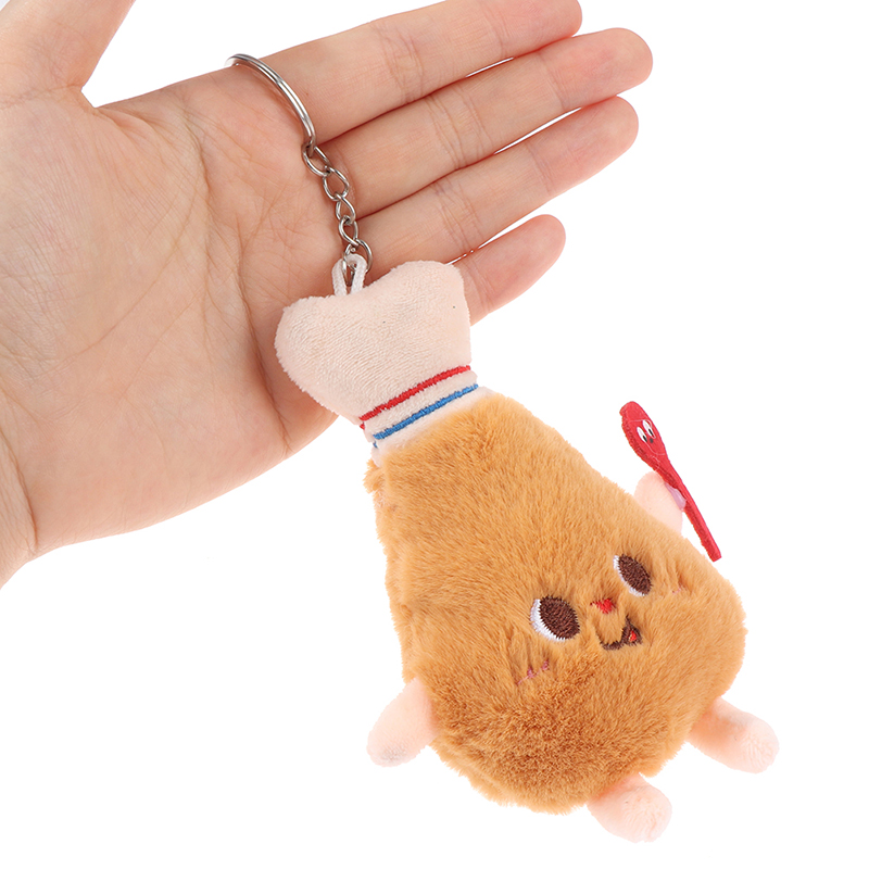 1Pc Food Plush Keychain Hamburger Hot Dog French Fries Stuffed Doll Pendant T Pe