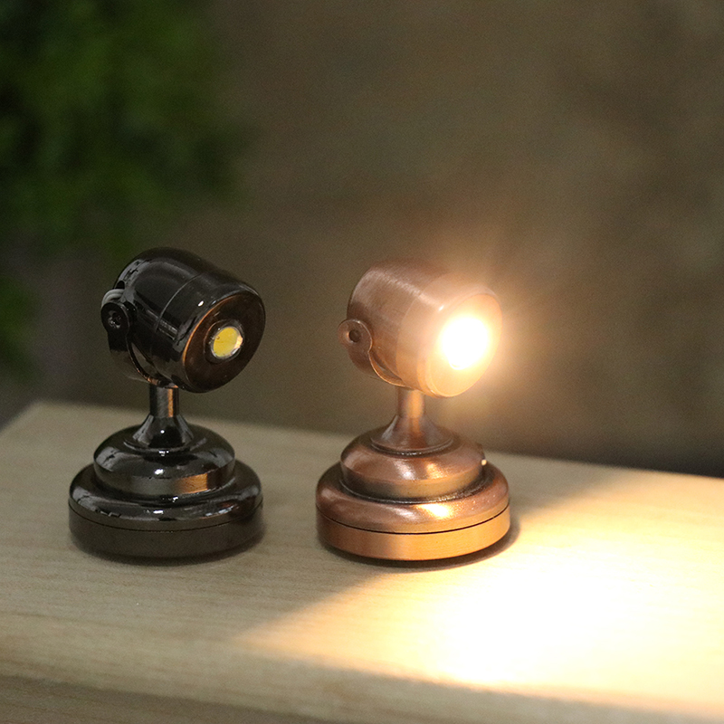 1:12 Dollhouse Miniature LED Lamp Wall Lamp Radium Spotlight w/Switch ...
