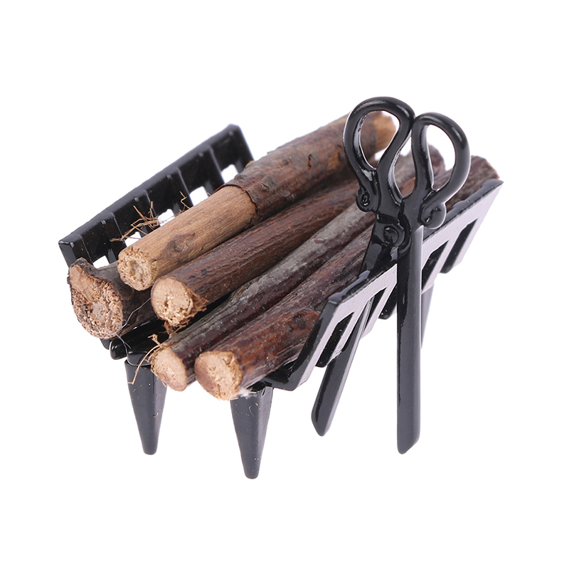 1Set 1:12 Dollhouse Miniature Fireplace Accessories Firewood Holder ...
