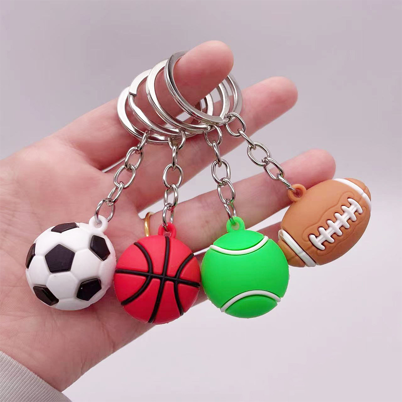 Novelty Rugby Basketball Tennis Keychain Creative Sports Keyring Car Key RiAH Th