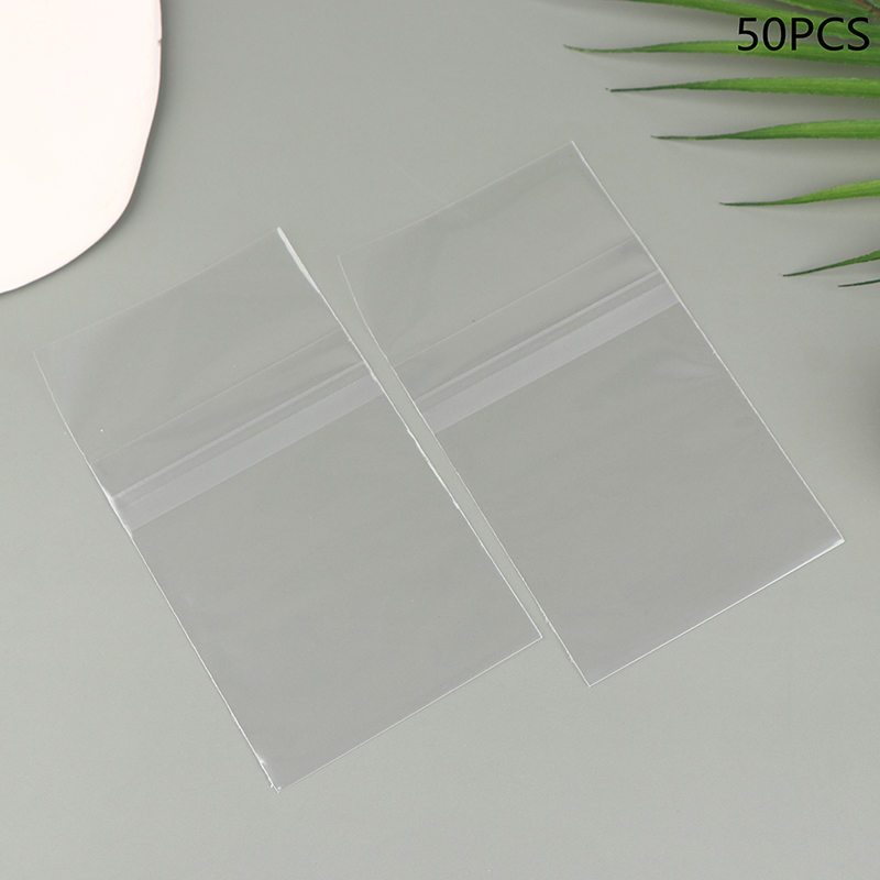 50PCS Clear Dust-proof Resealable Protective Outer Sleeves For Cassette Tape